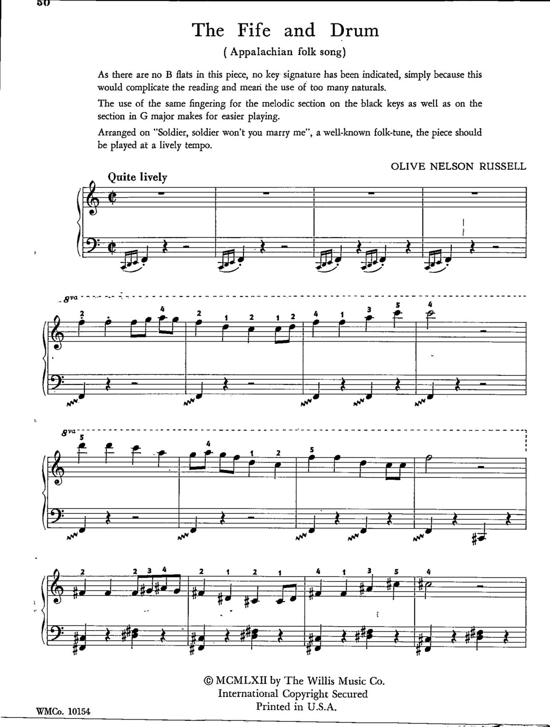 The Fife and Drum Appalachian Folk Song - Digital Americana Sheet Music ...