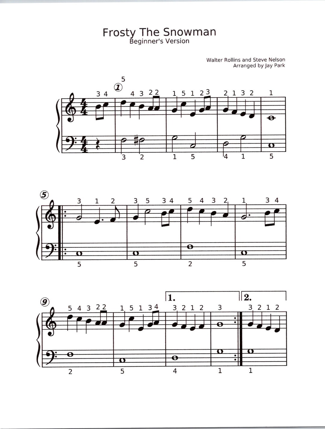 Frosty the Snowman Beginner's Version - Digital Christmas Hymn Tune ...