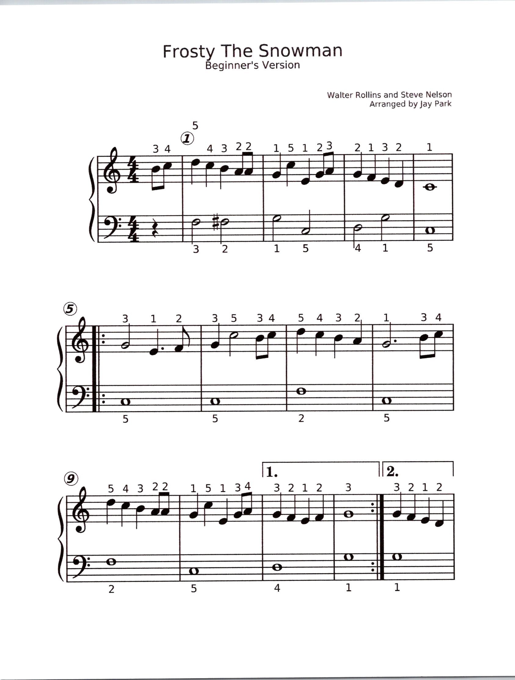 Frosty the Snowman Beginner's Version - Digital Christmas Hymn Tune ...