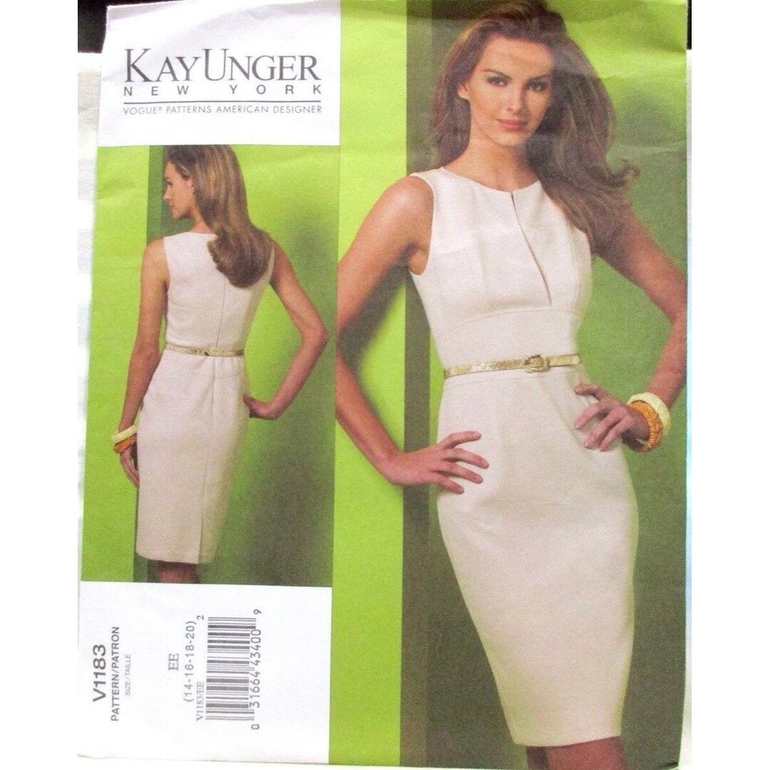 Vogue Pattern V1183 Sizes 14-20 Kay Unger Designer Misses Dress Uncut ...