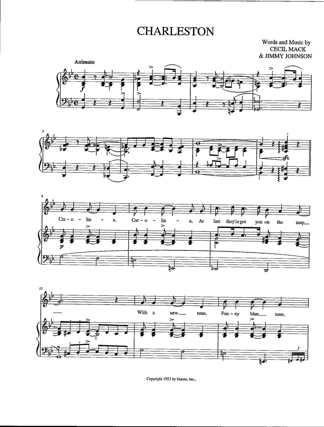 Charleston - Digital Piano With Lyrics - Intermediate Level - Key of B ...