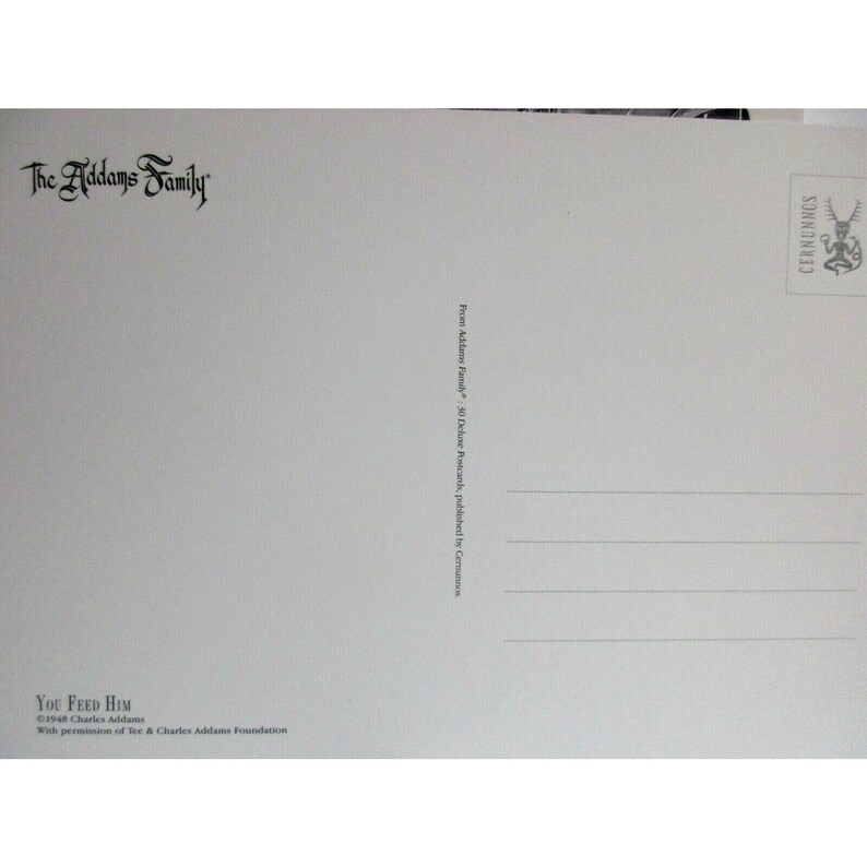 Chas Addams Card Art Print You Feed Him 1948 see Photos & Description ...