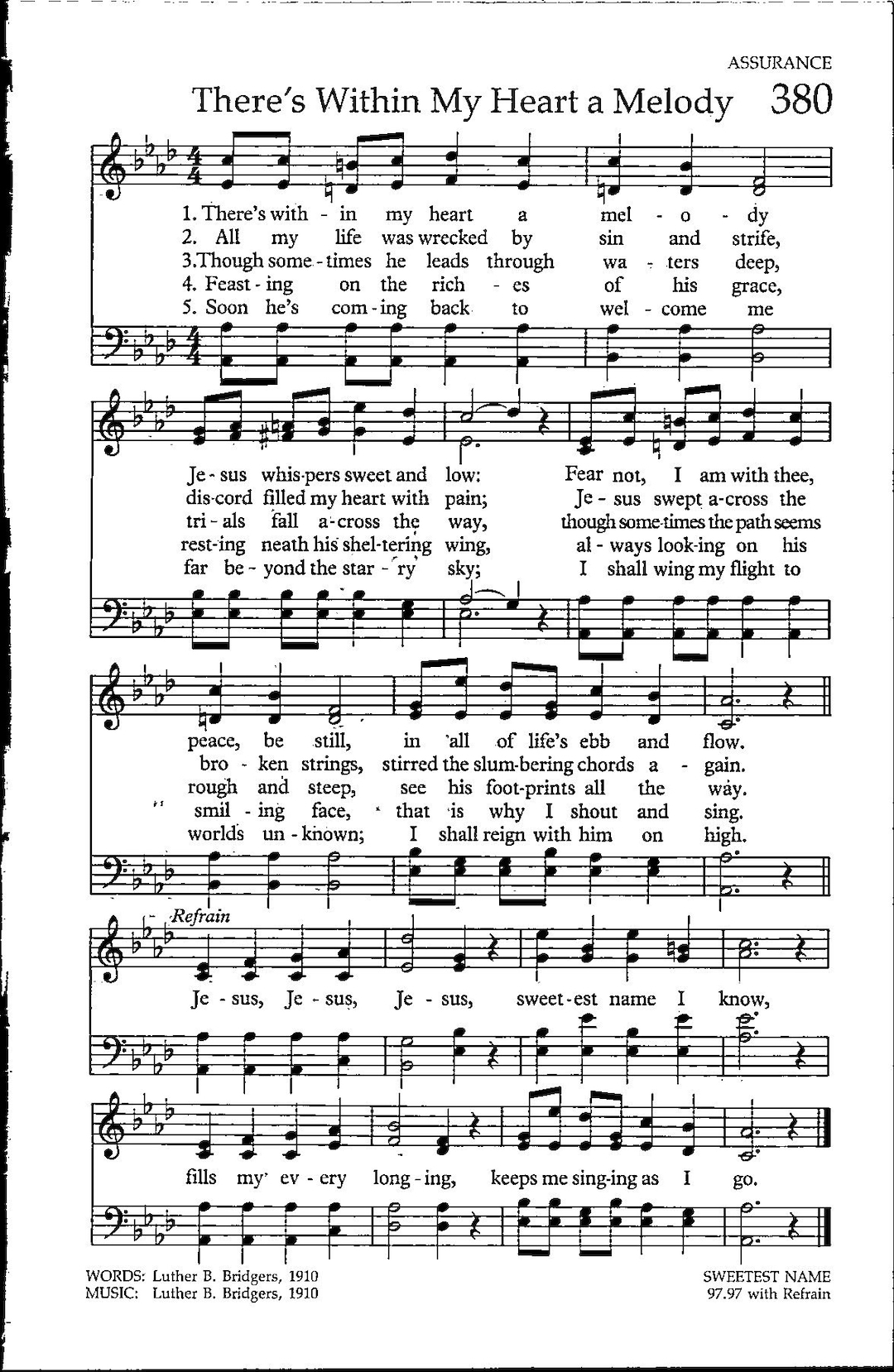 There's Within My Heart a Melody - Digital Hymn Sheet Music Key of A Flat - Etsy