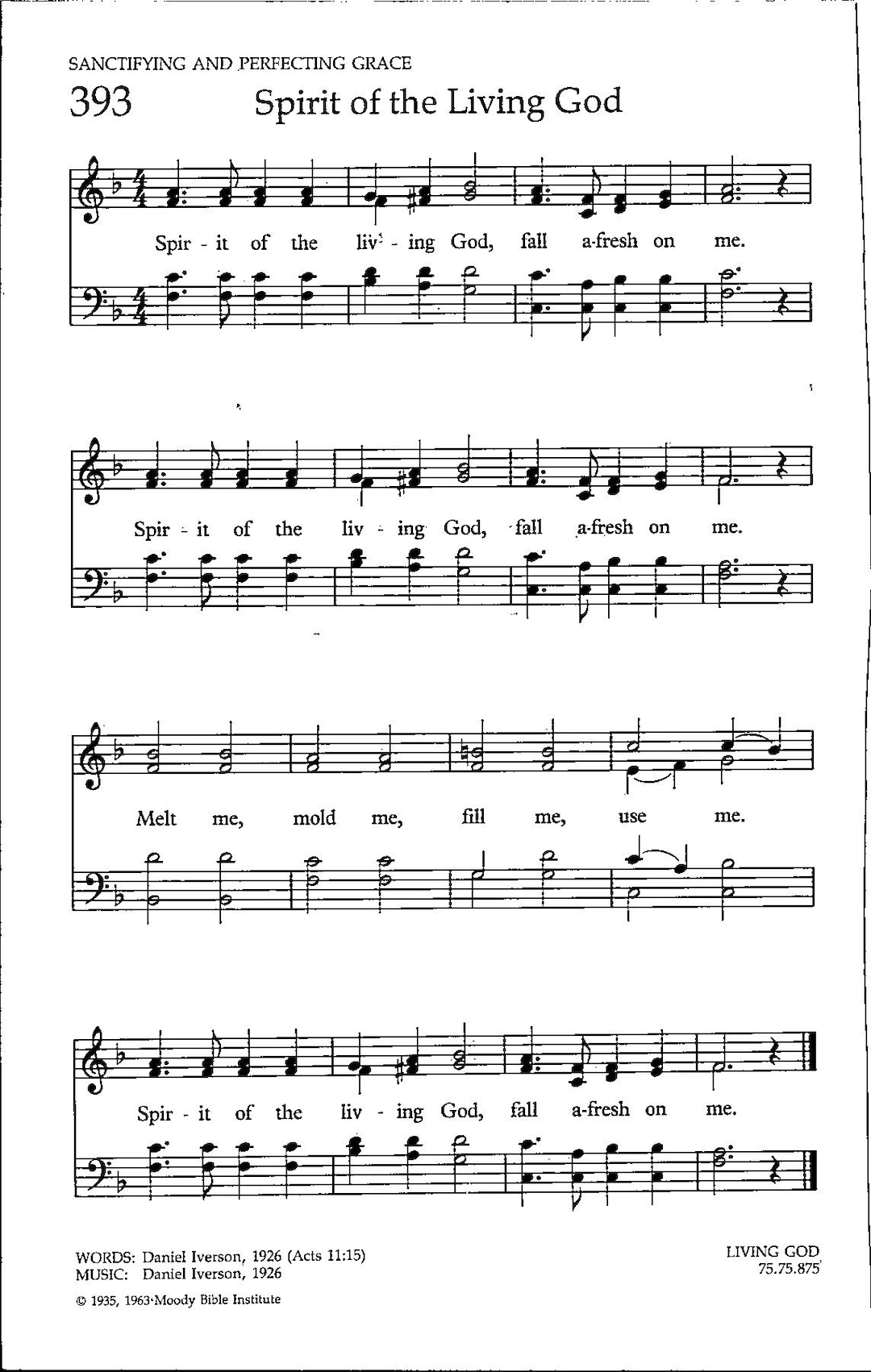 Spirit of the Living God by Iverson 1926 - Digital Hymn Sheet Music Download Key of F - Etsy