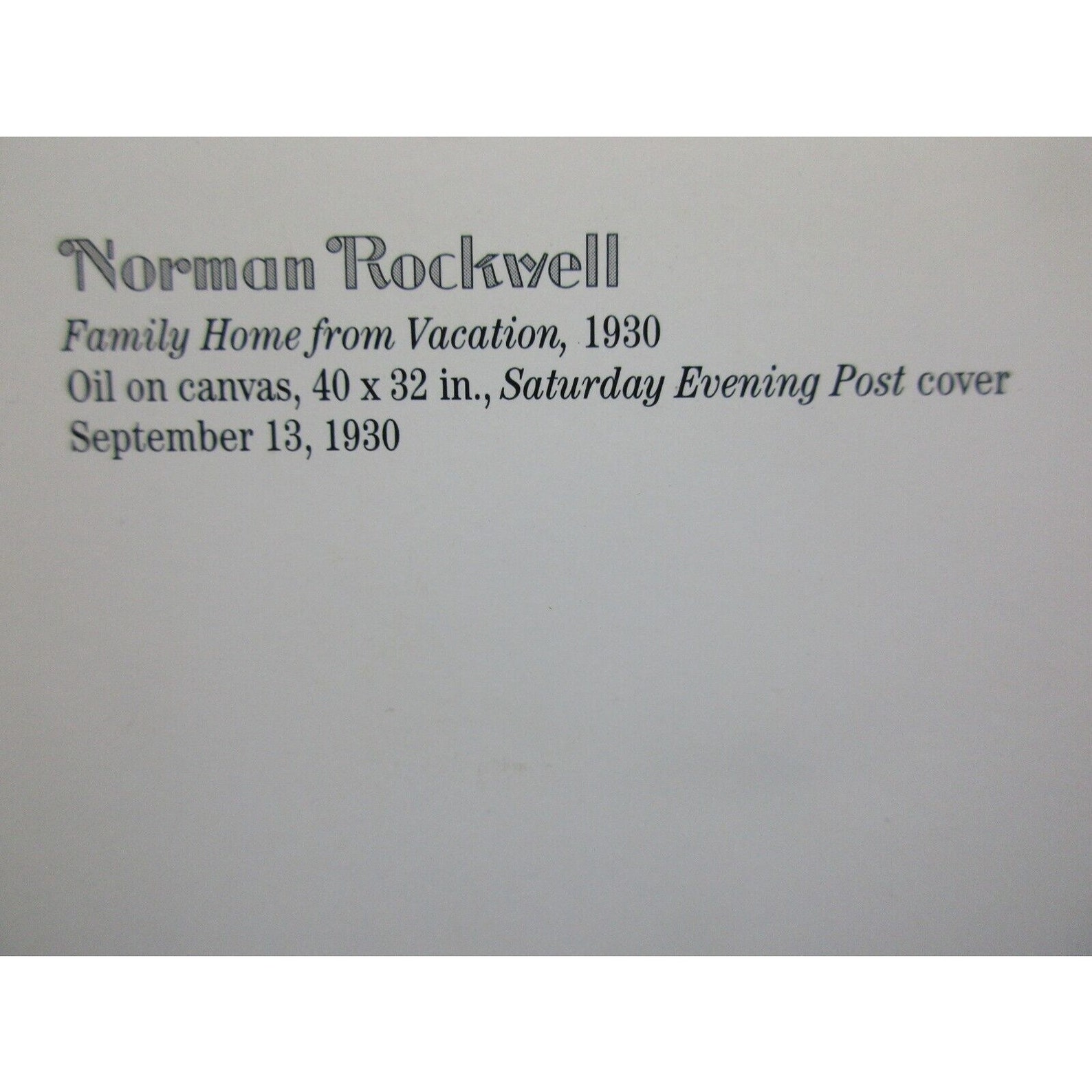 Norman Rockwell Postcard Black Mat 5" X 7" - Family Home From Vacation ...