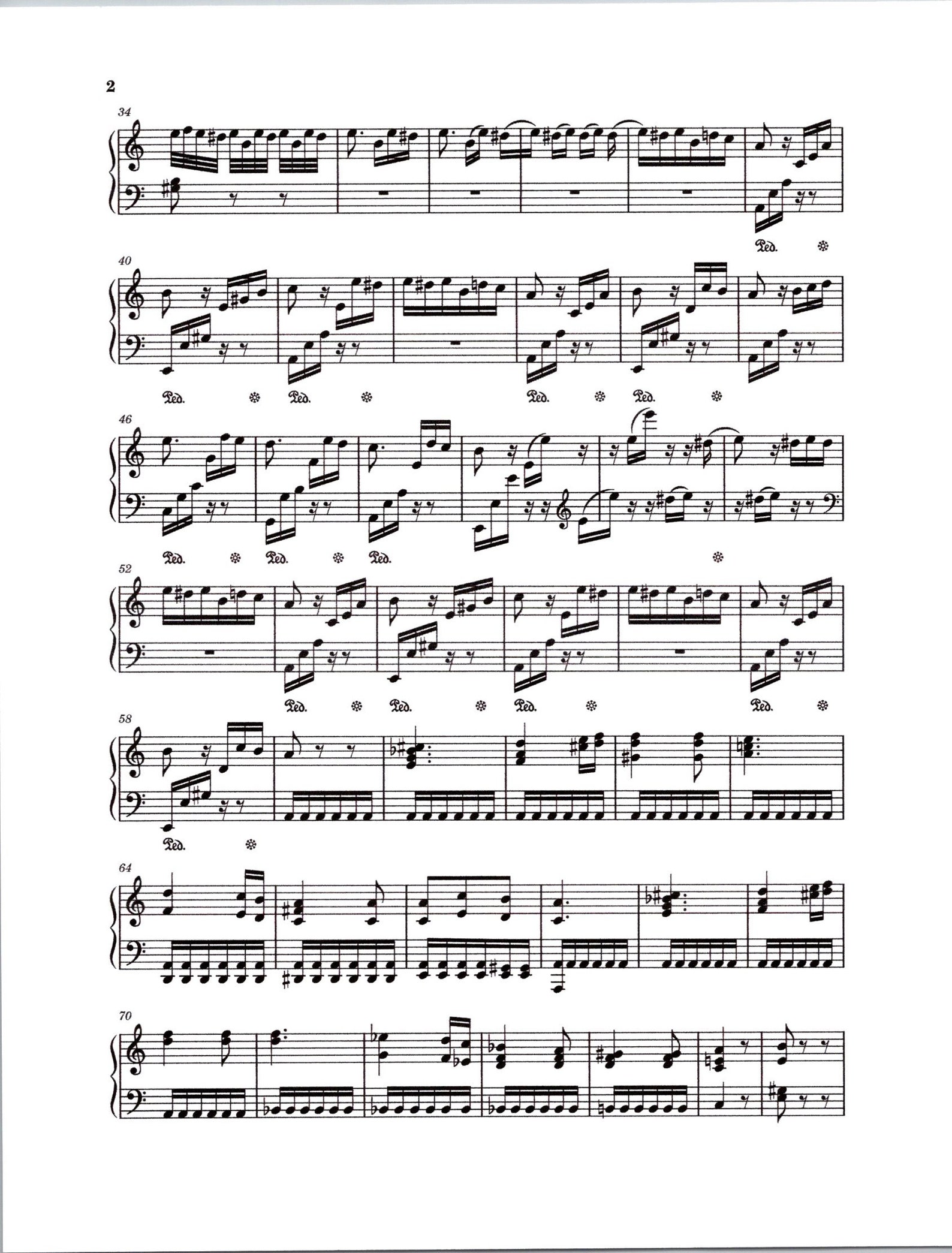 Fur Elise in A Minor by Beethoven Piano Solo - Digital Sheet Music ...