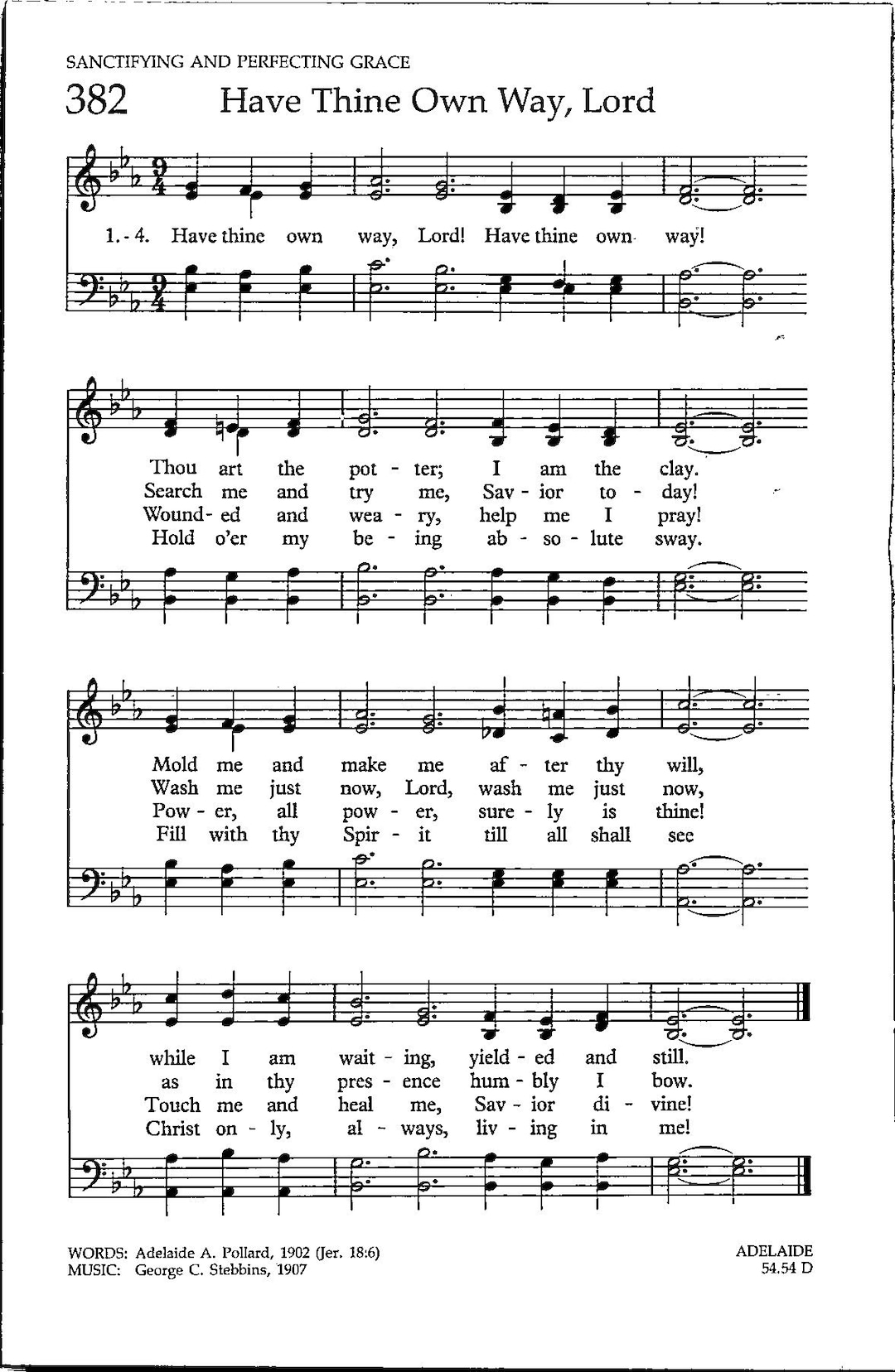 Have Thine Own Way, Lord - Digital Hymn Tune Sheet Music Key of E Flat - Etsy