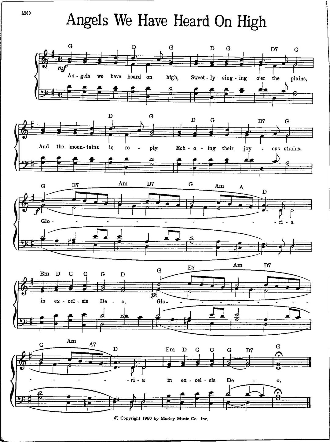 Angels We Have Heard on High Christmas Carol DIGITAL Piano Vocal Guitar ...