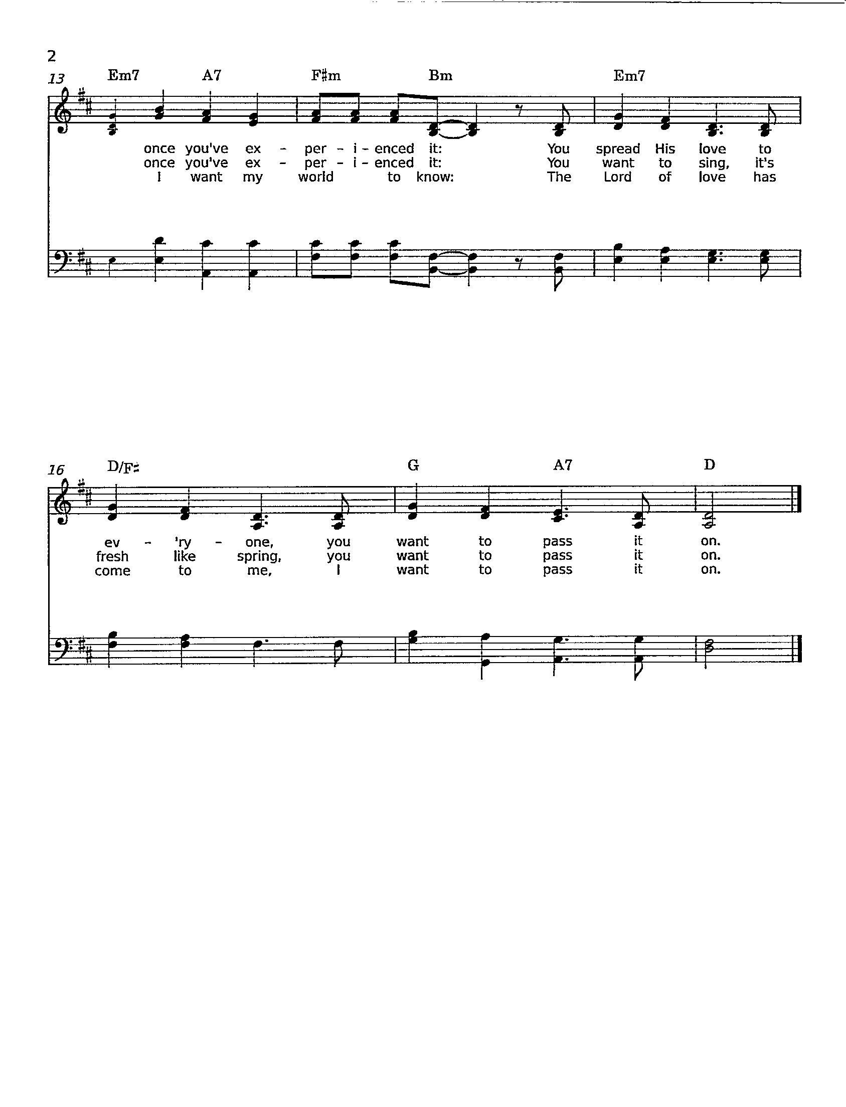 Pass It on - Digital Hymn Tune Sheet Music for Piano/organ and Verses ...