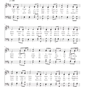 Come Thou Fount of Every Blessing - Digital Hymn Tune Piano and Lyrics ...