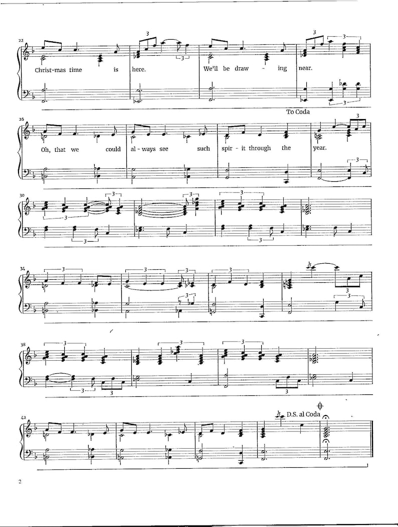 Christmas Time is Here - Piano With Lyrics Digital Sheet Music - Etsy