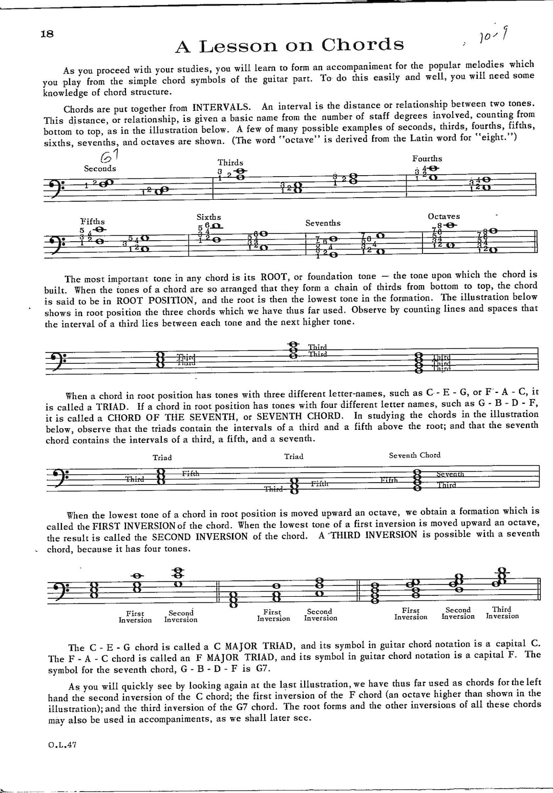 A Lesson on Chords for Piano Keyboard or Organ - Etsy