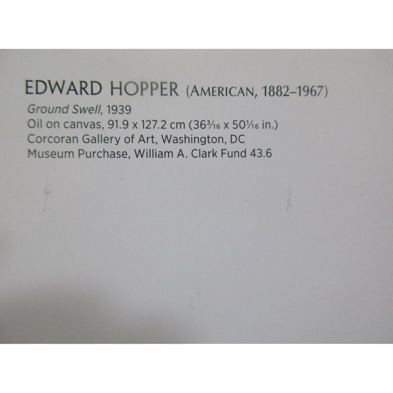 Edward Hopper Art Postcard(american (1882 - 1967) - GROUND SWELL 1939 ...