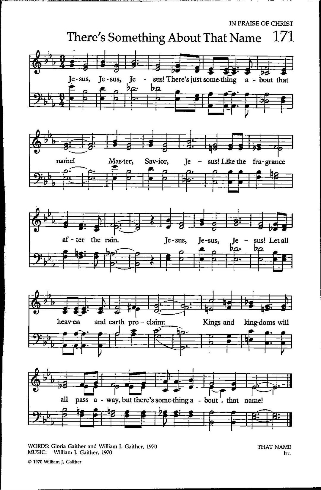 There's Something About That Name by Gaither - Digital Hymn Sheet Music ...