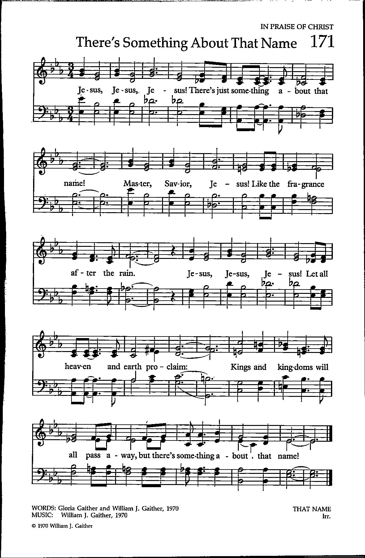 There's Something About That Name by Gaither - Digital Hymn Sheet Music ... There's Something About That Name by Gaither - Digital Hymn Sheet Music ...