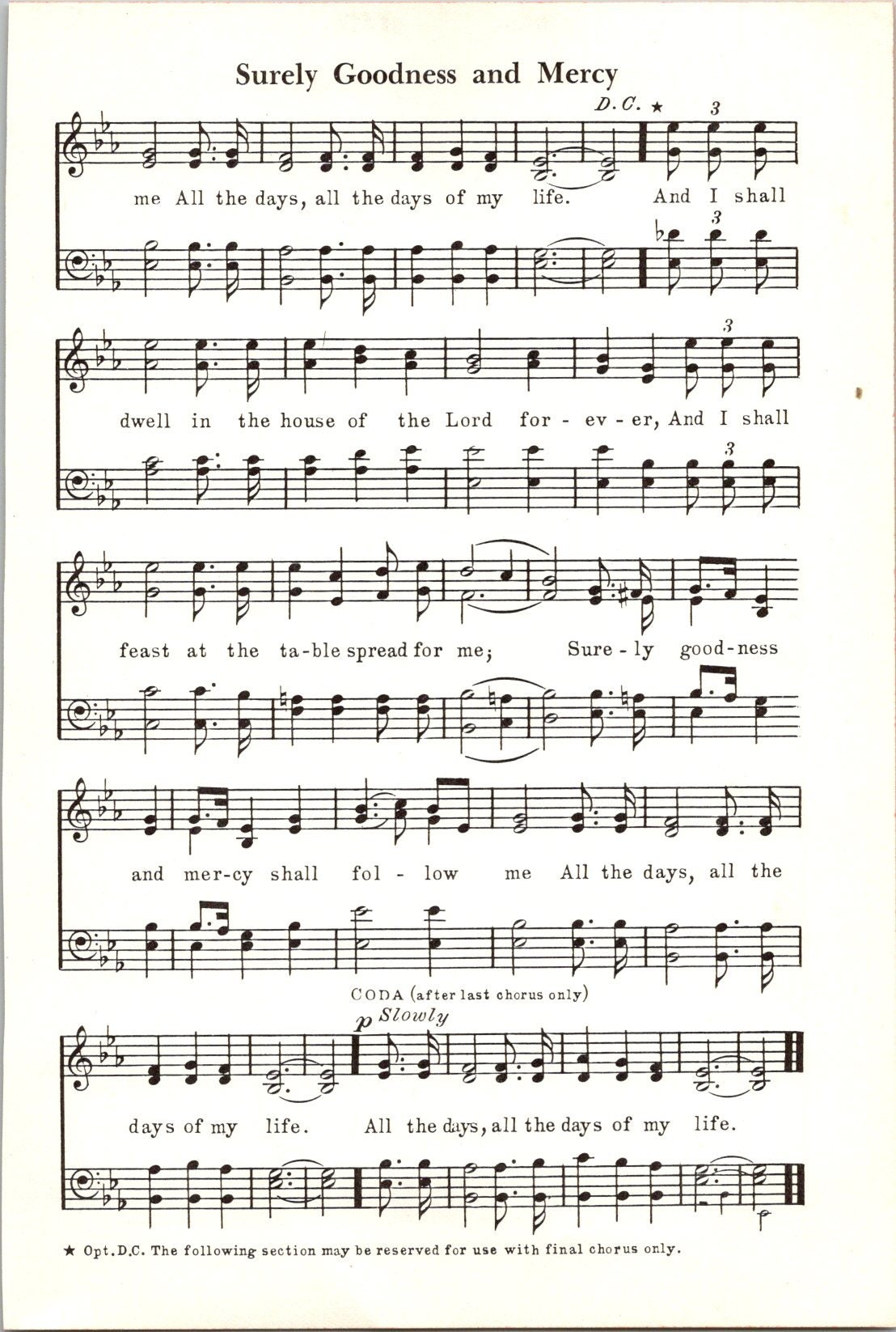 Surely Goodness and Mercy (complete Arrangement) - Digital Hymn Sheet ...