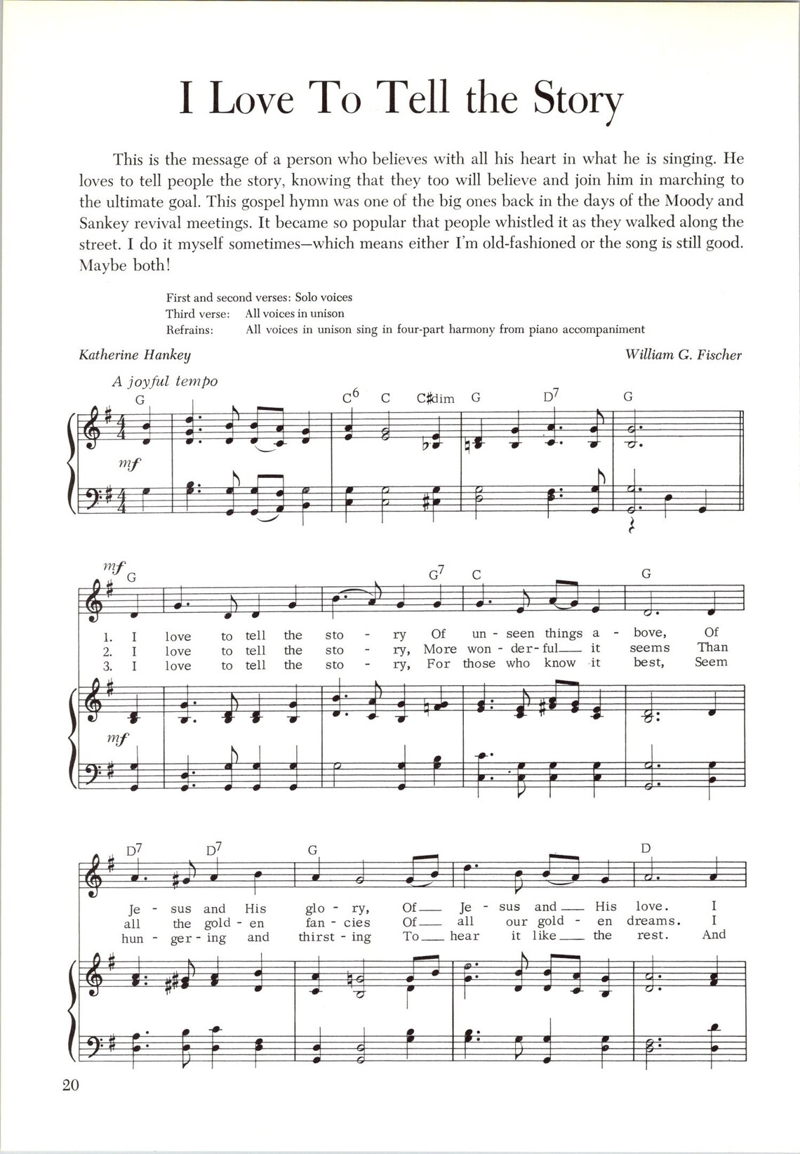 I Love to Tell the Story - Digital Hymn Tune Key of G - Etsy