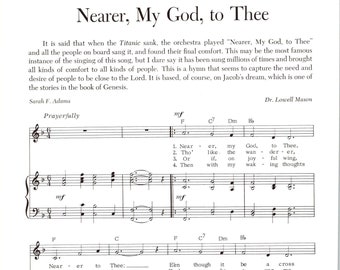 Nearer, My God to Thee - Digital Download Printable Piano Solo Hymn Tune - Key of F - Etsy UK