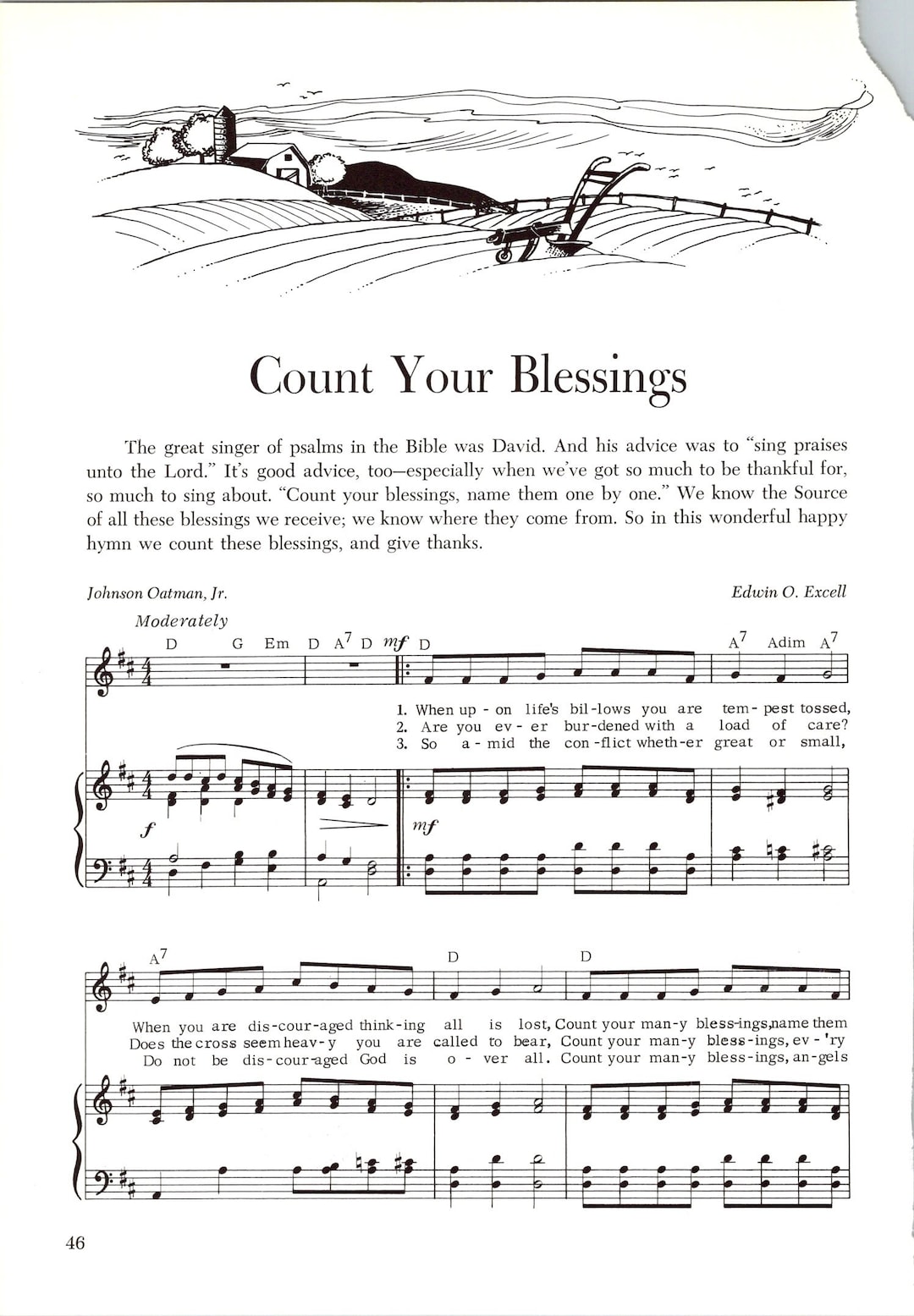Count Your Blessings - Digital Hymn Tune Key of D - Etsy