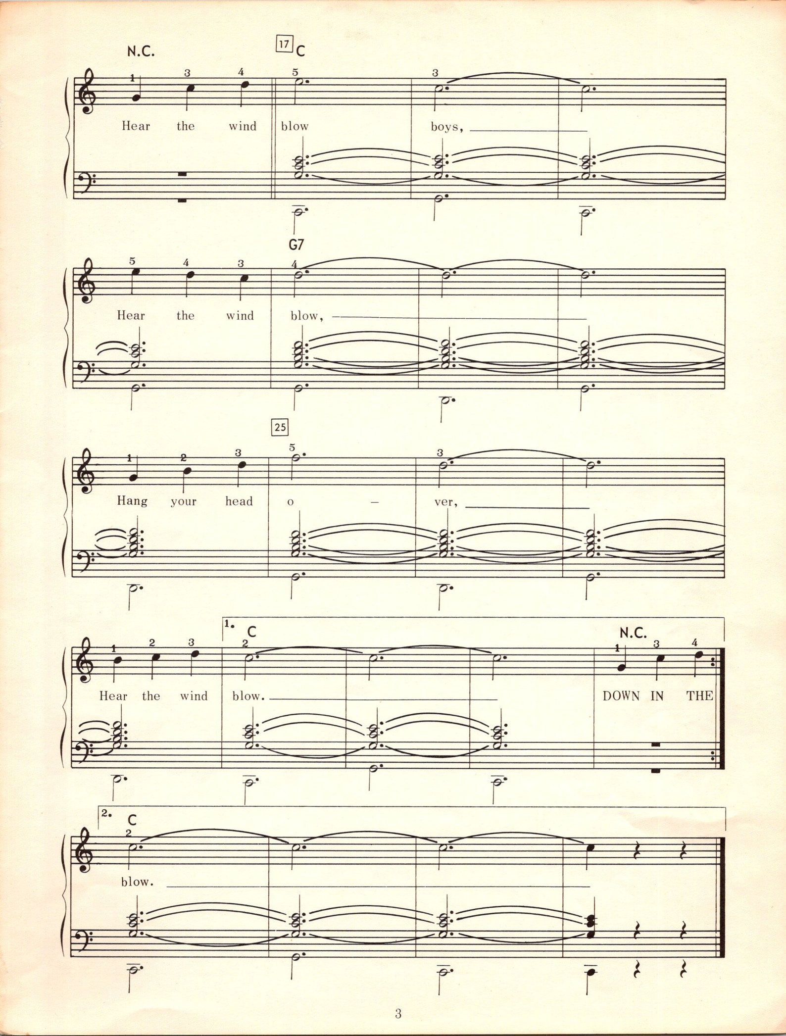 Down in the Valley Sheet Music - Digital Download Key of C for Piano ...