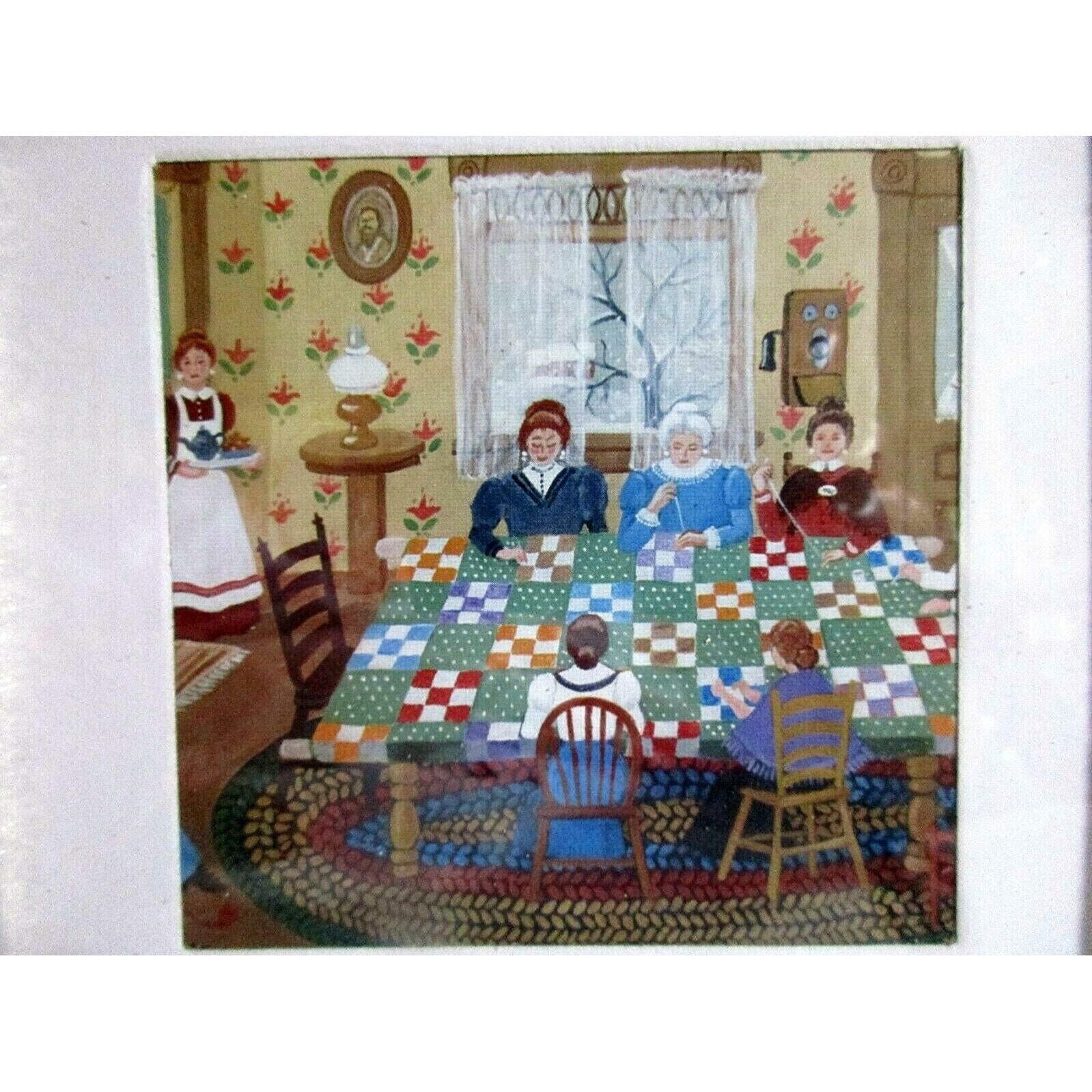 Mary Singleton Folk Art Tea for Stitching Time Calendar Framed Print 4 ...