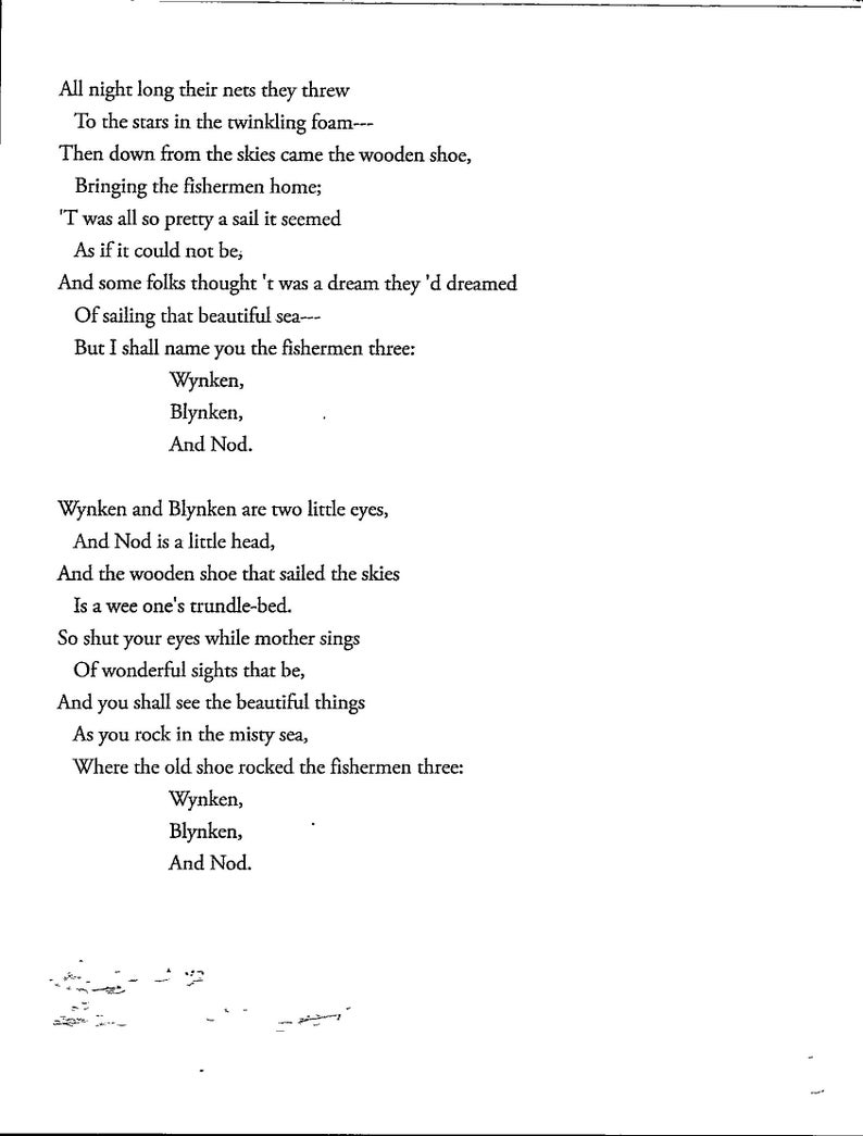 Poem - Wynken, Blynken and Nod by Eugene Field - Digital Printable - Etsy
