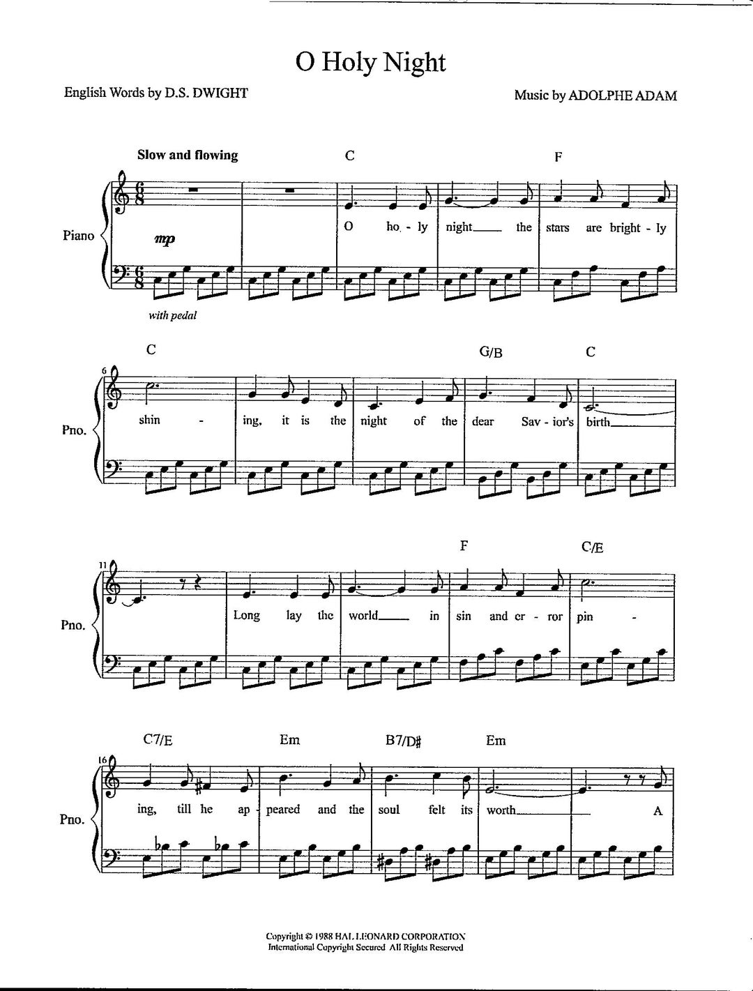 O Holy Night - Digital Christmas Tune With Lyrics - Key of C - Early ...