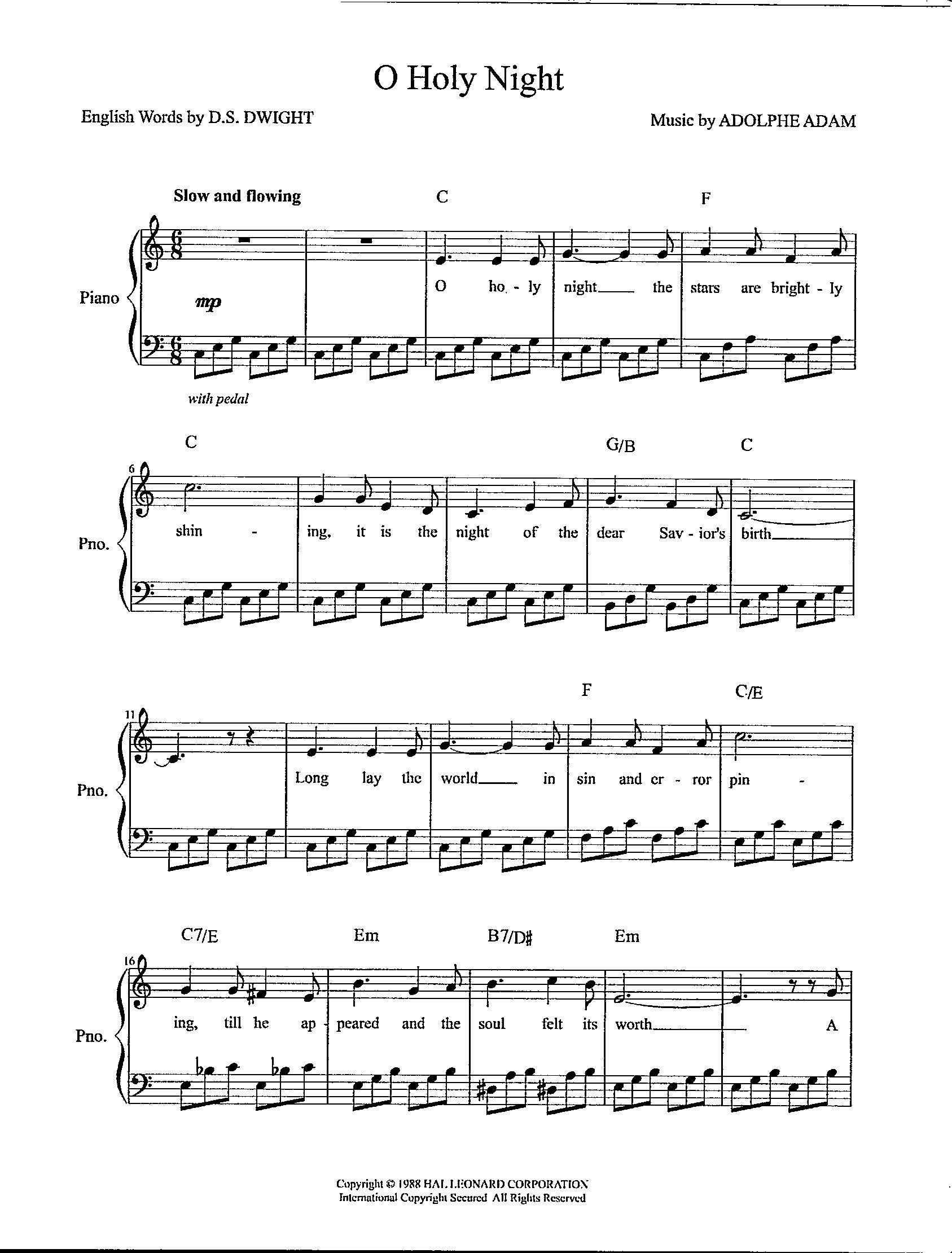 O Holy Night - Digital Christmas Tune With Lyrics - Key of C - Early ...