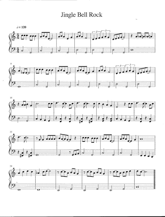 Jingle Bell Rock Piano Sheet Jingle Bell Rock EASY Piano Tutorial