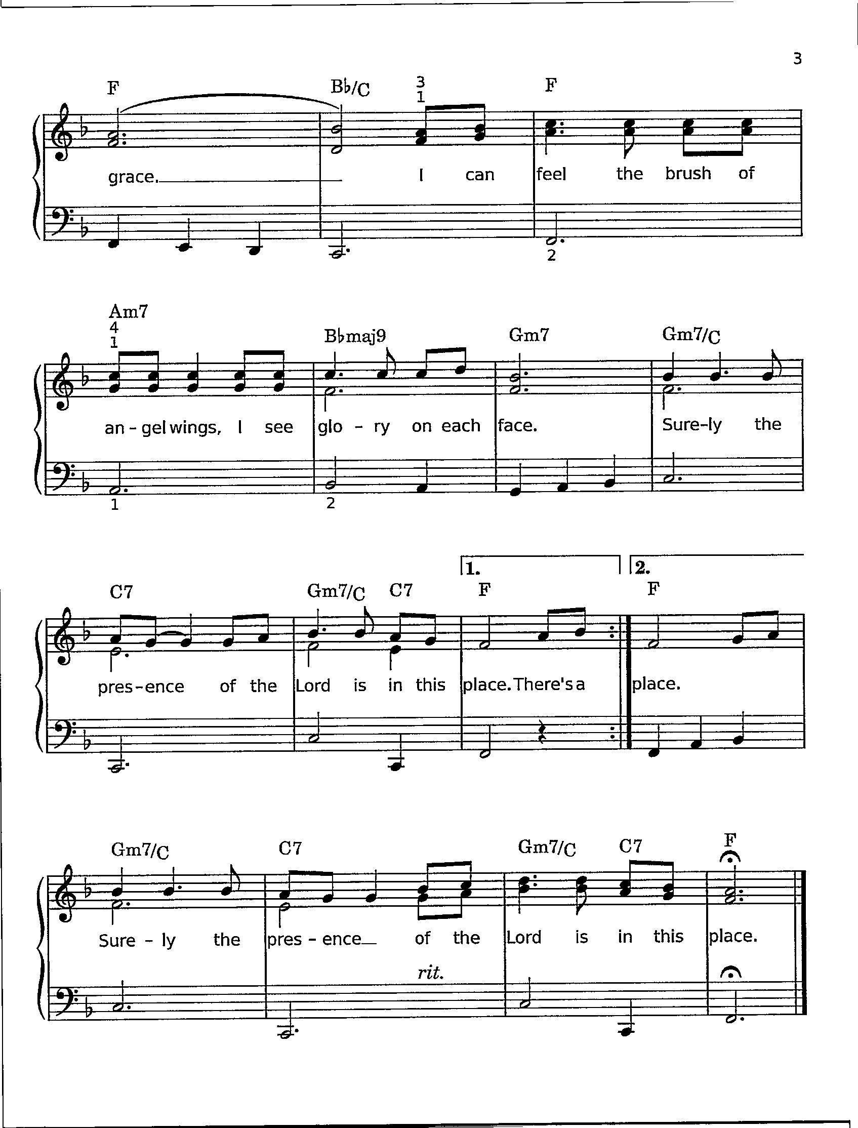 Surely the Presence of the Lord is in This Place - Complete Easy ...