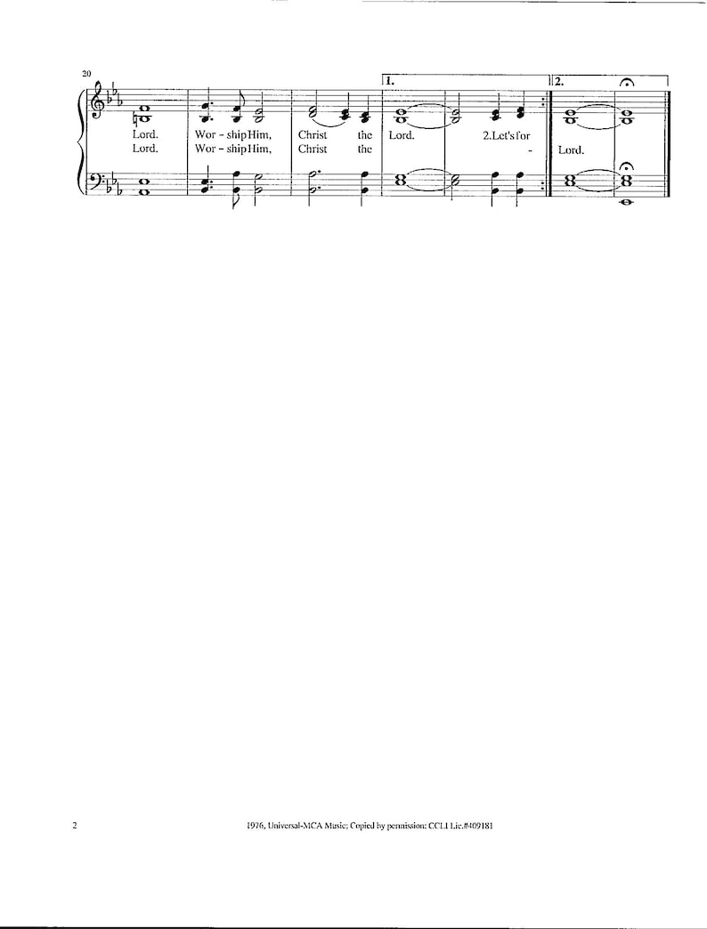 We Have Come Into His House - Digital Download Hymn Tune - Key of E ...