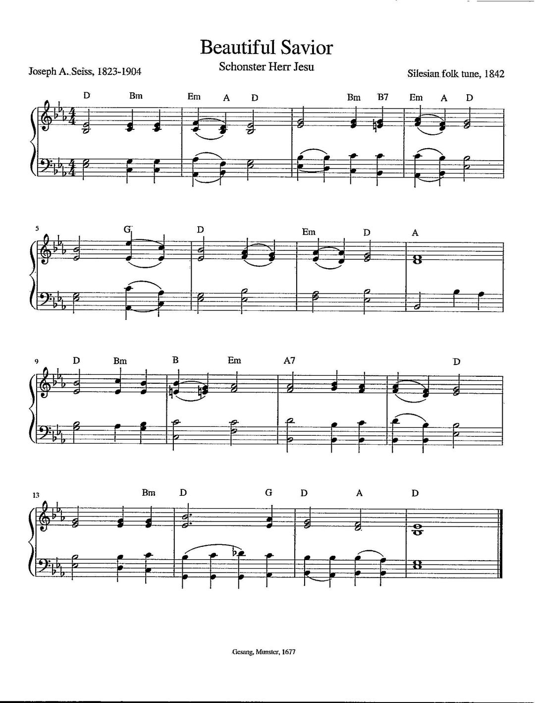 Beautiful Savior - Printable Download Hymn - Key of C - Etsy