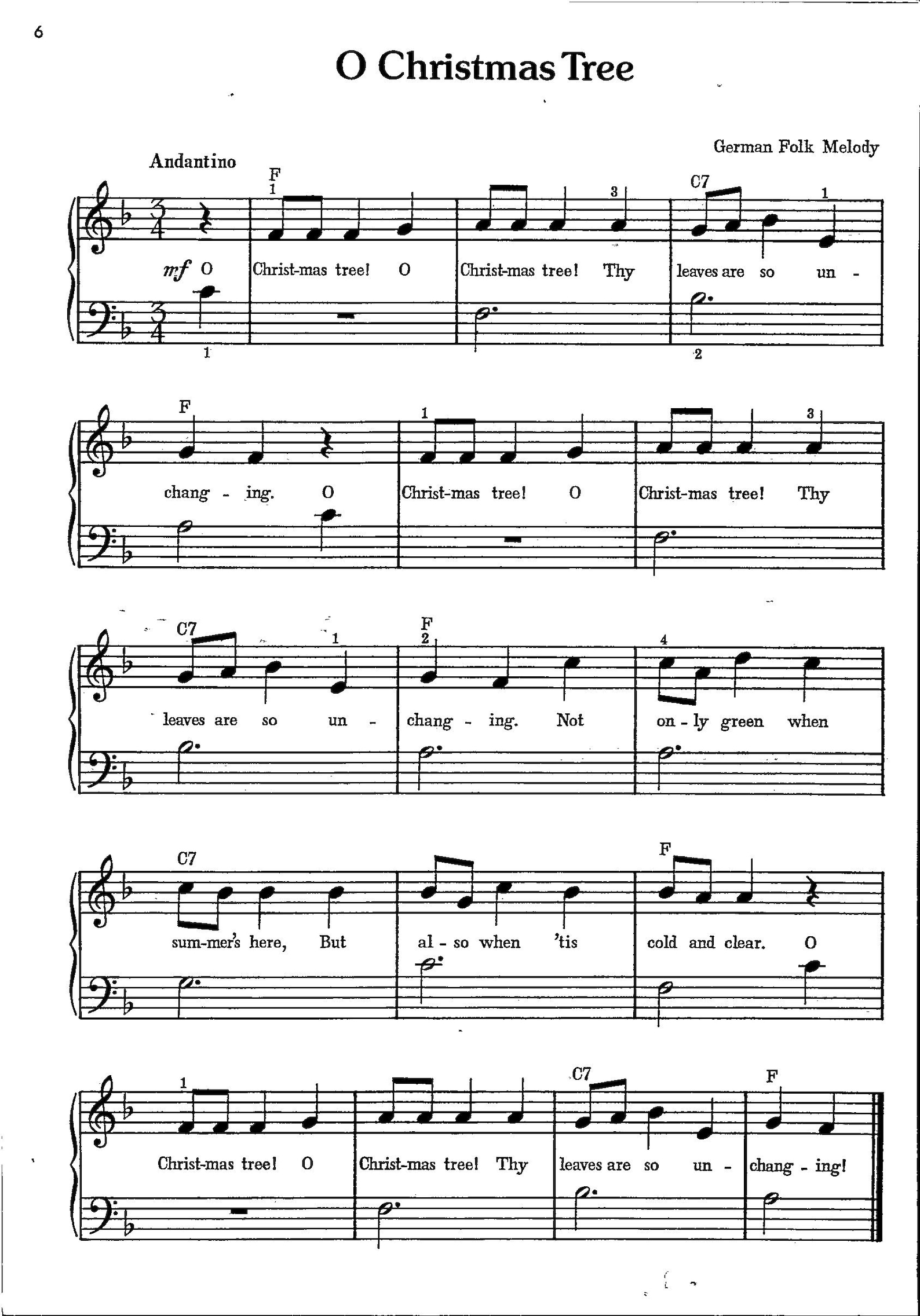 O Christmas Tree - Digital Piano Keyboard Sheet Music - Beginner Level ...