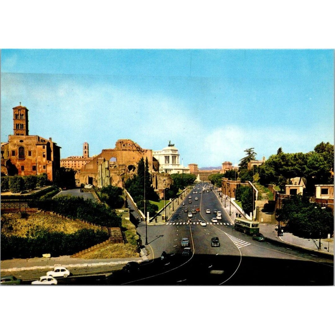 Postcard - Imperial Forum Road, Rome, Italy #639 - Etsy