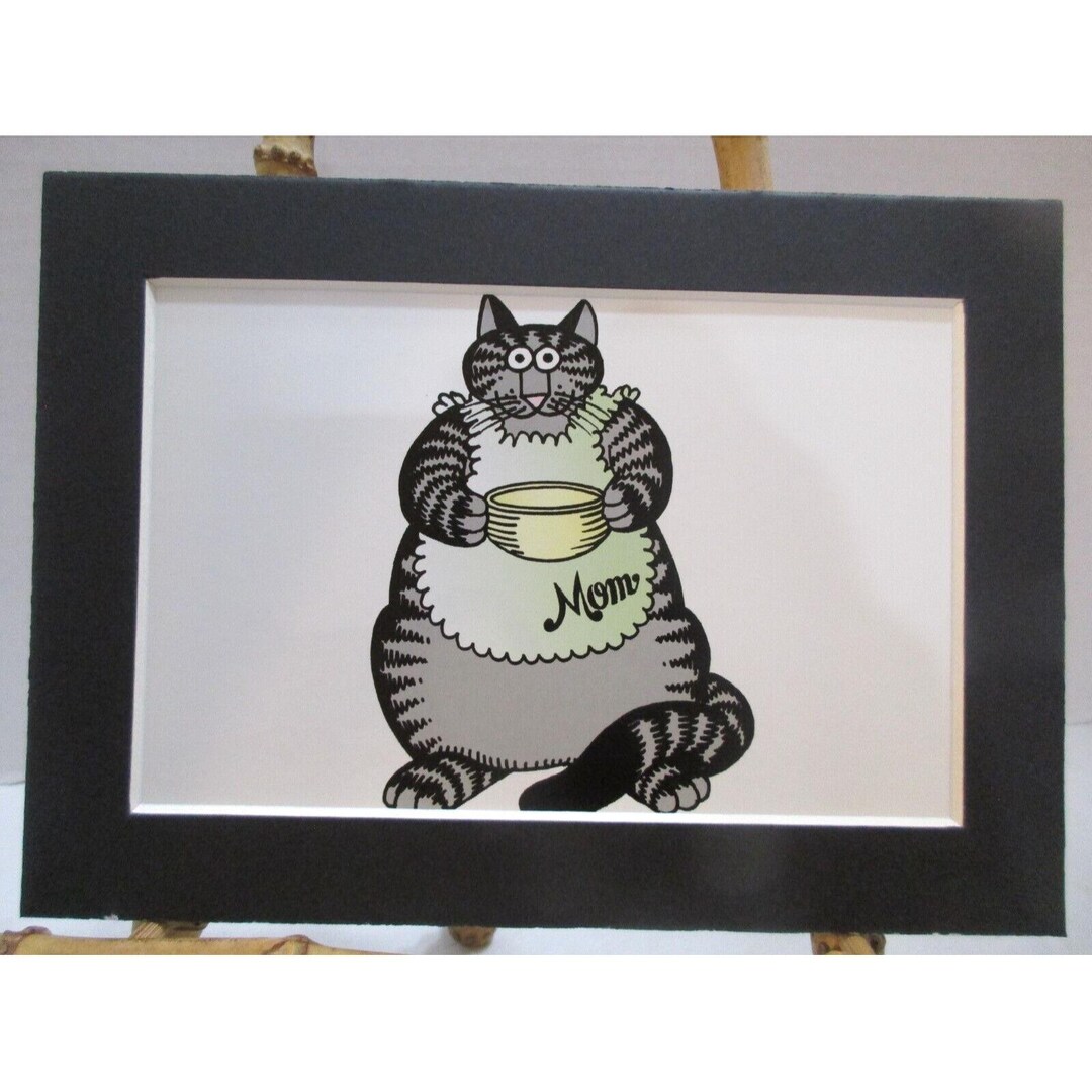 Kliban Art Calendar Card - Mom is Bringing Food - 5" X 7" Black Mat - Etsy