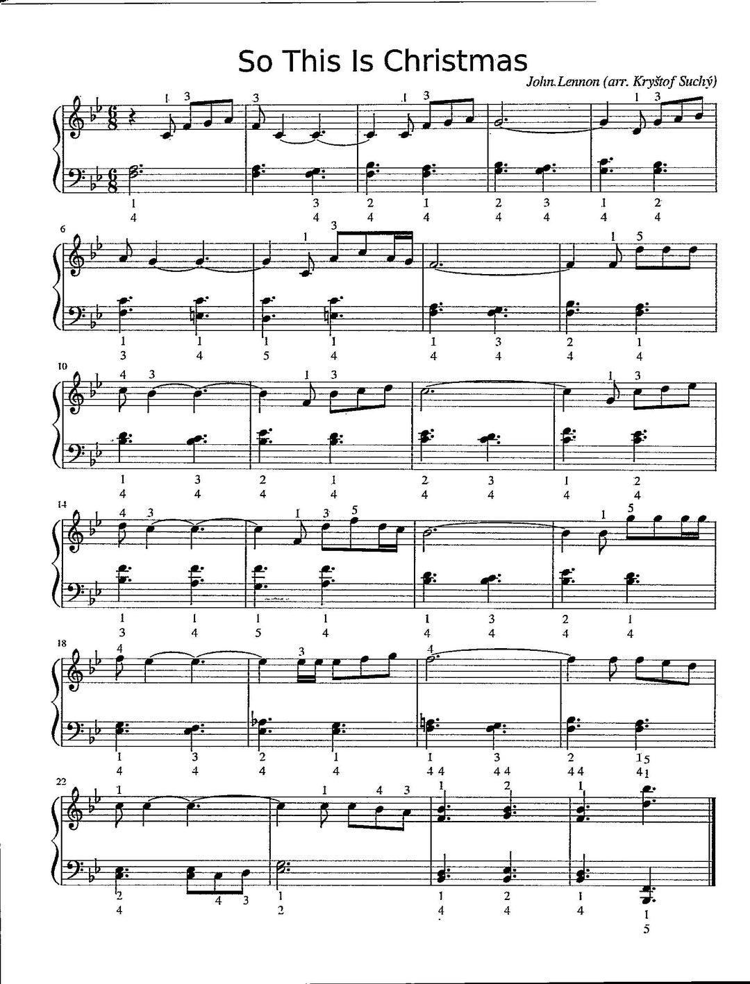 So This is Christmas - Digital Christmas Piano Solo - Key of B Flat - Etsy