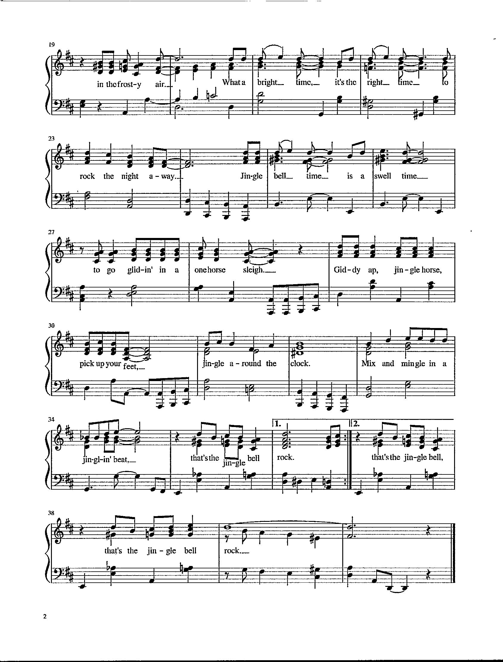 Jingle Bells Lyrics For Recorder