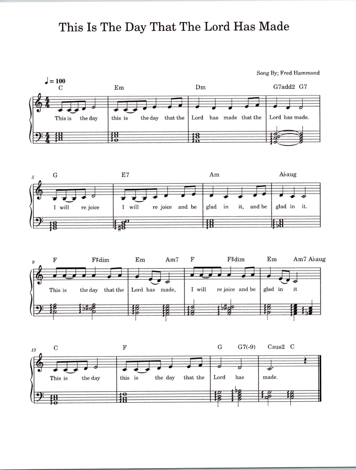 This is the Day That the Lord Has Made (easy) Sheet Music - Digital ...