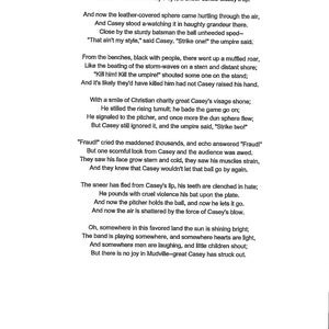 Casey at the Bat - Digital Download Baseball Story - Etsy