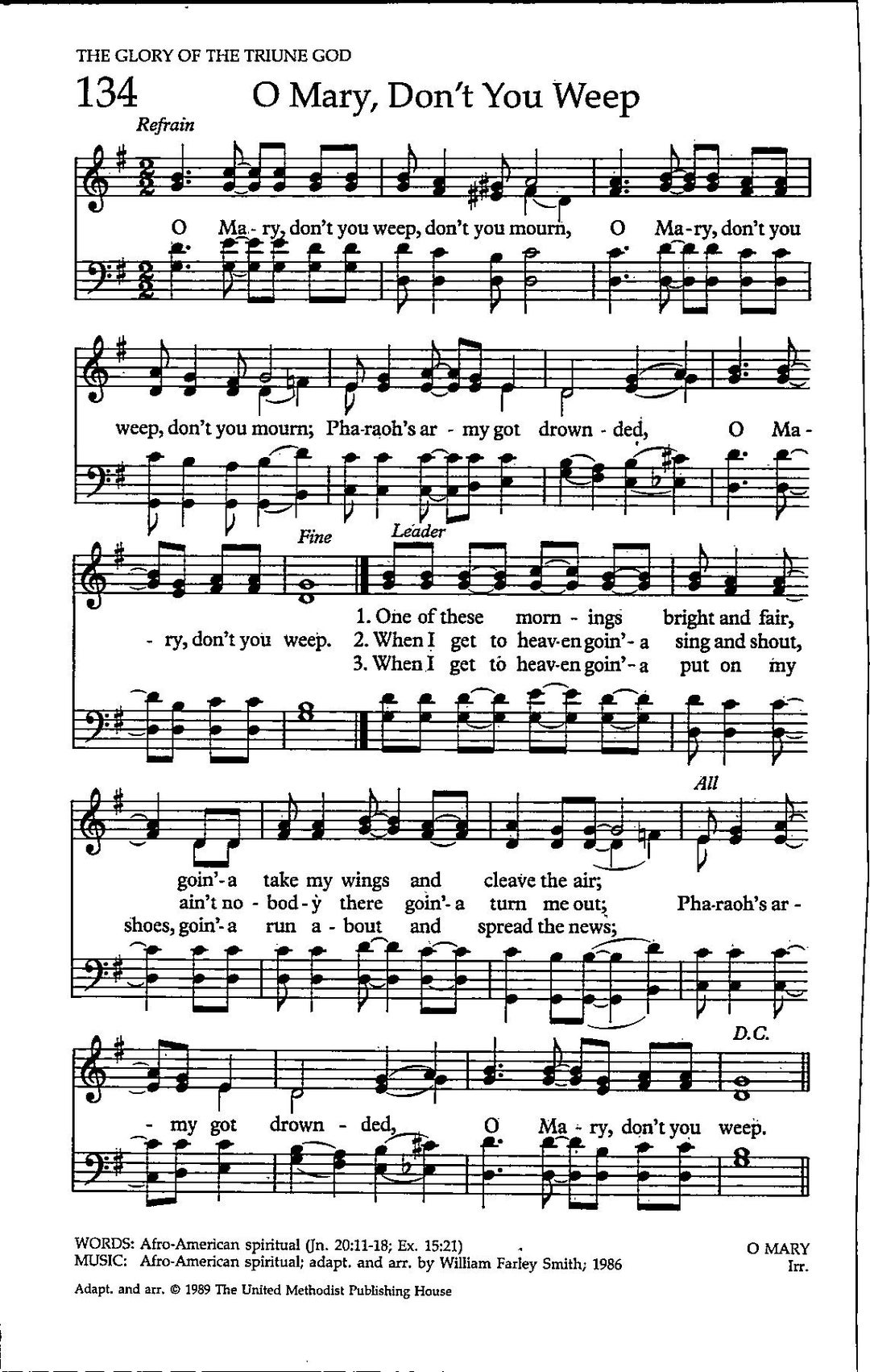 O Mary Don't You Weep - Digital Christmas Hymn Tune Download Key of G ...