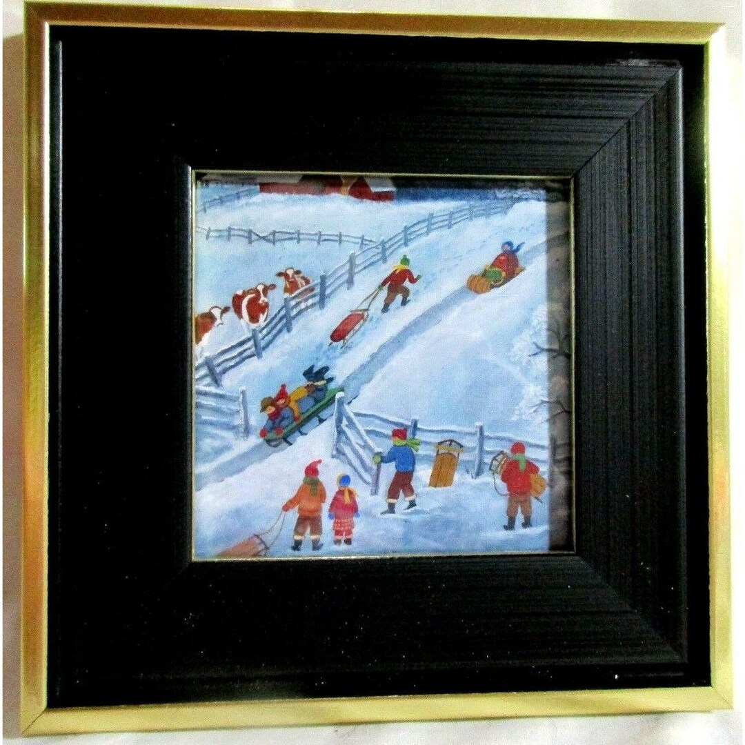 Mary Singleton Folk Art Going or a Sleigh Ride Calendar Framed Print 4 ...