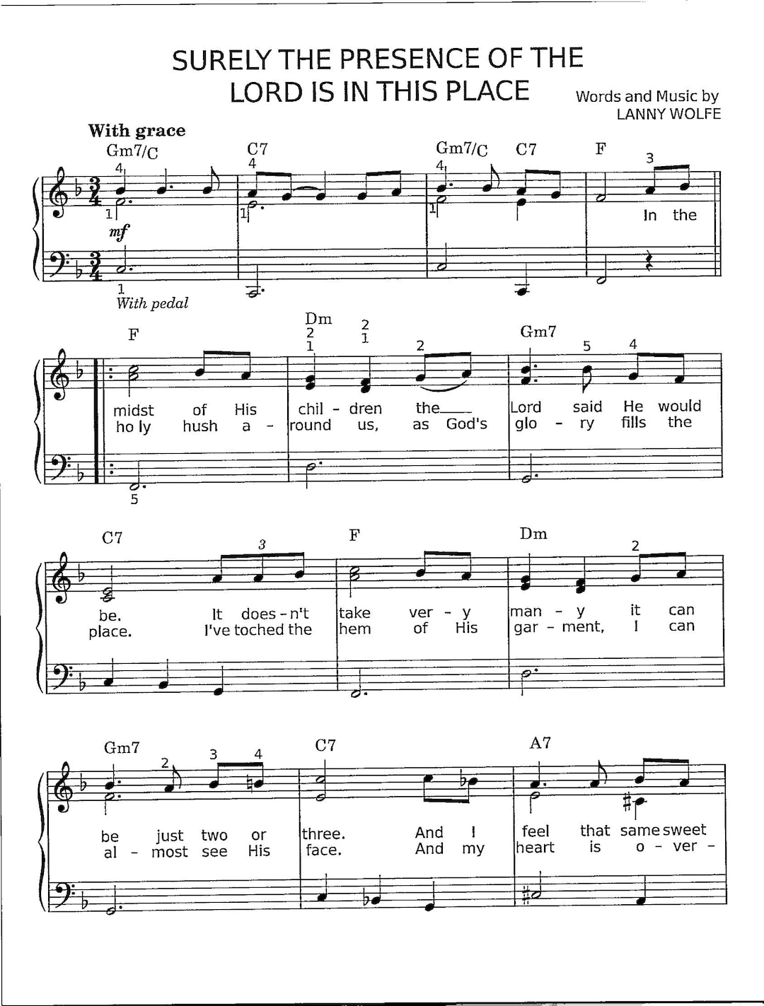 Surely the Presence of the Lord is in This Place - Complete Easy ...