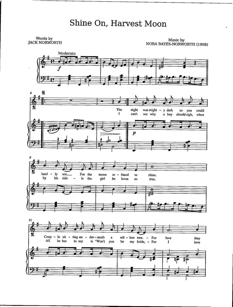 Exciting Shine On Harvest Moon Lyrics Images
