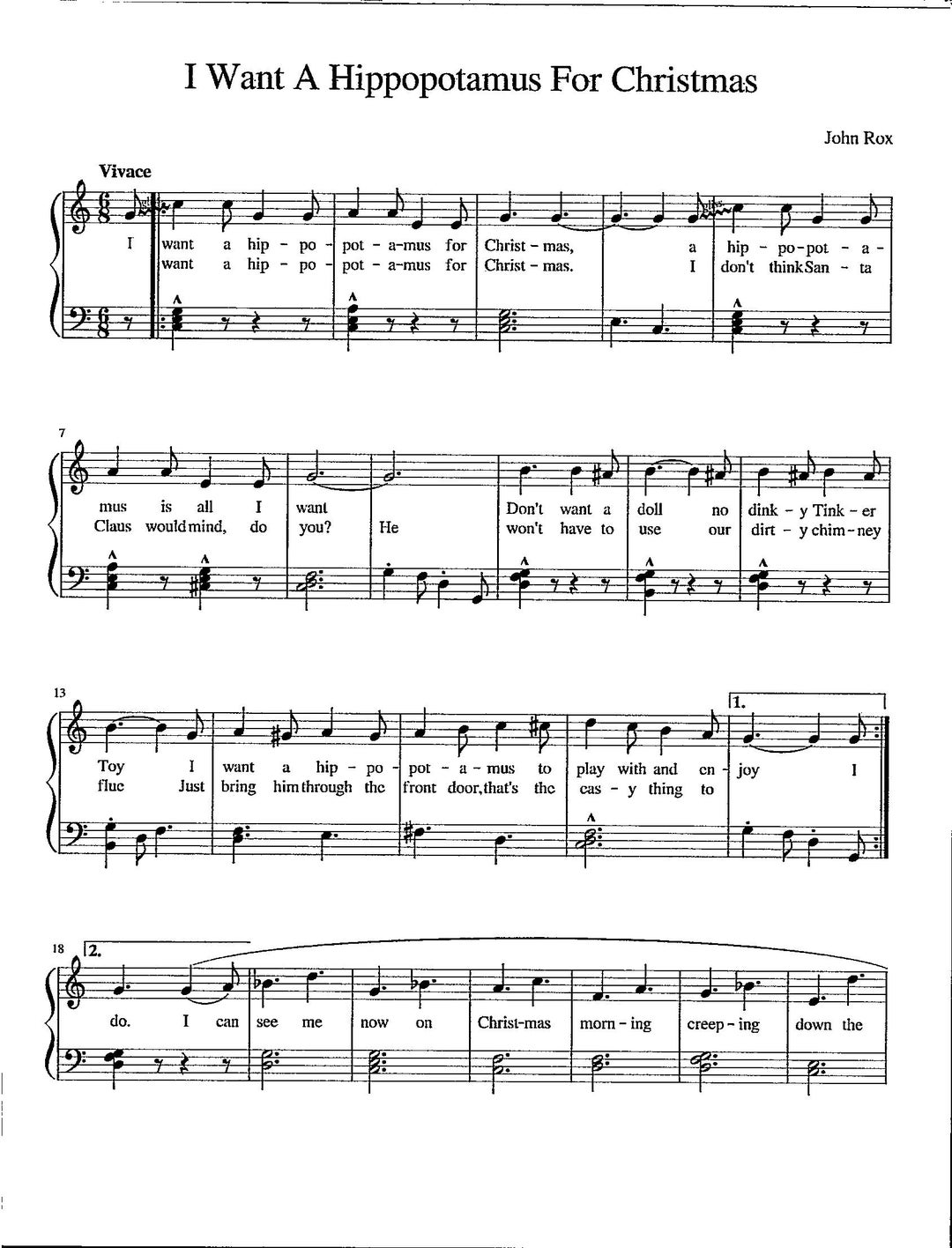 I Want a Hippopotamus for Christmas - Digital Christmas Tune With ...