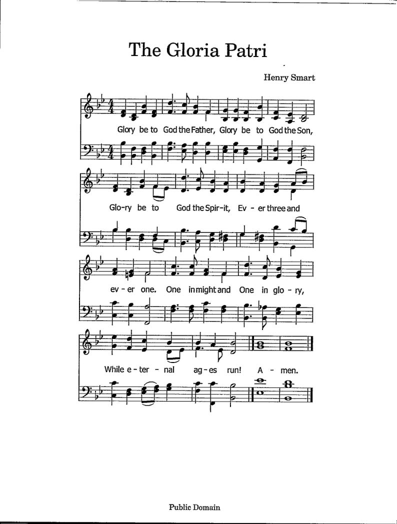 The Gloria Patri - Digital Printable Hymn Response - Key of B Flat - Etsy