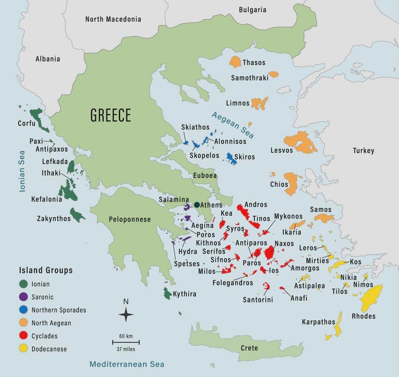 The Islands of Greece - Digital Printable - Etsy