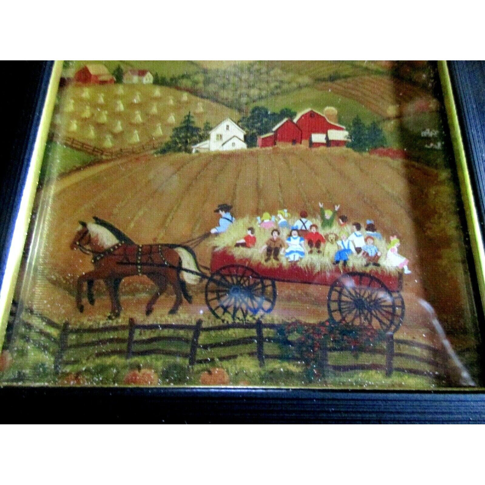 Mary Singleton Folk Art the Hay Ride Calendar Framed Print 4" X 4" - Etsy