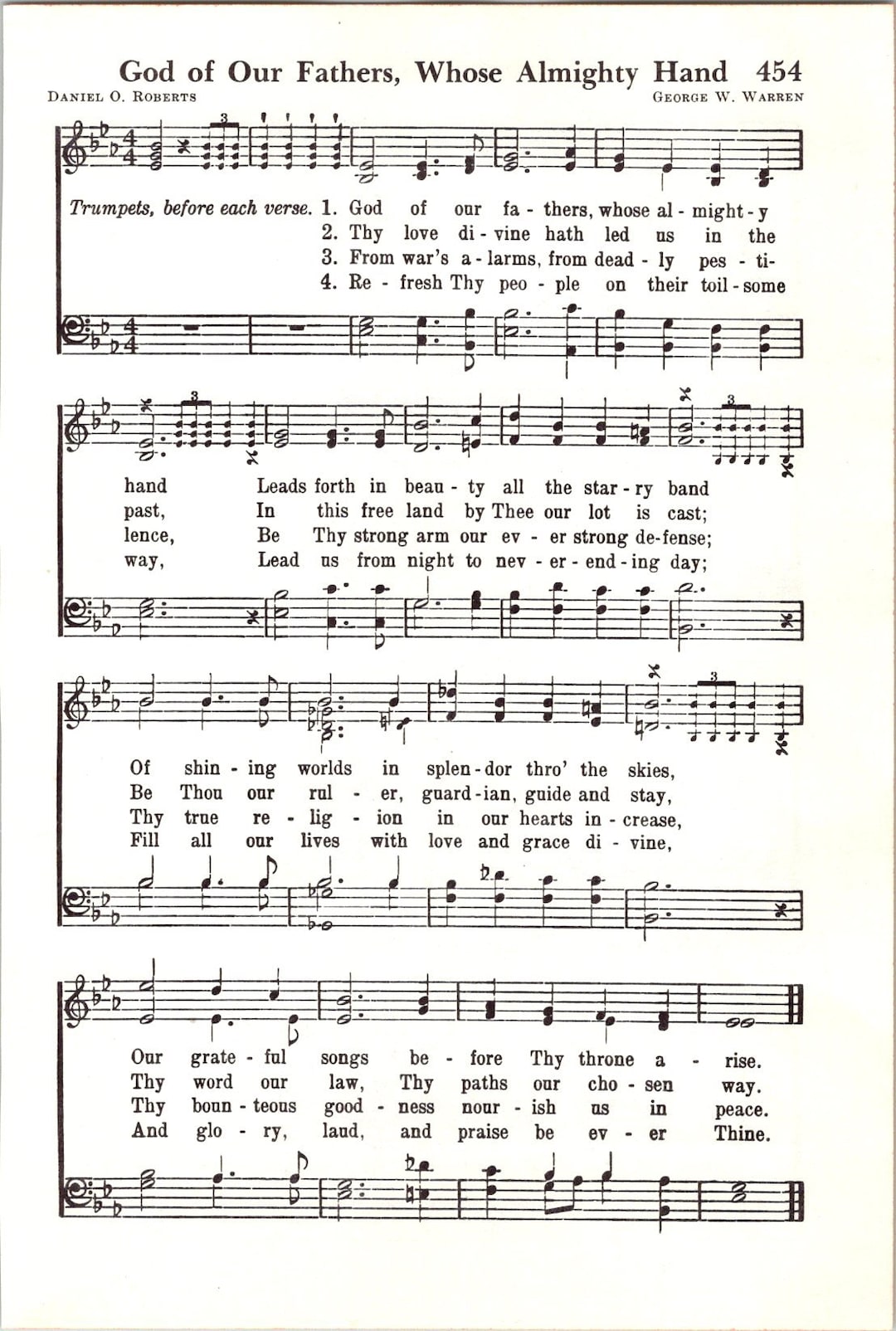 God of Our Fathers Whose Almighty Hand - Digital Hymn Sheet Music - Key ...