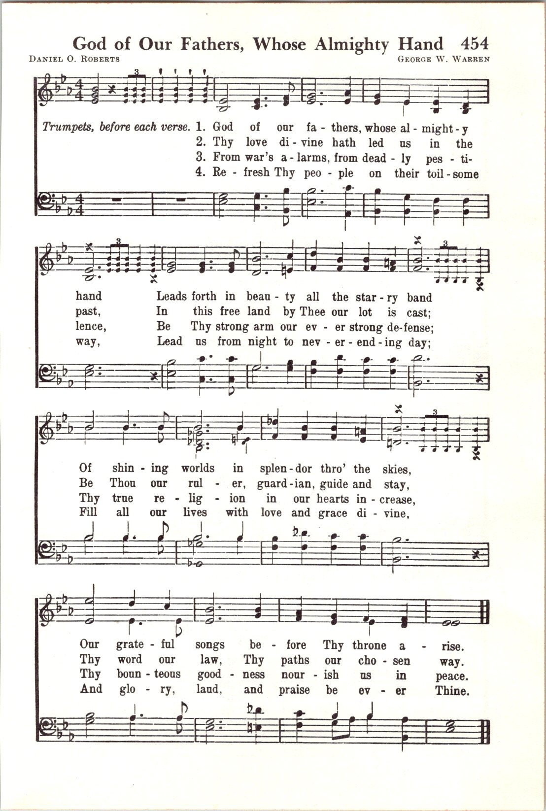 God of Our Fathers Whose Almighty Hand - Digital Hymn Sheet Music - Key ...