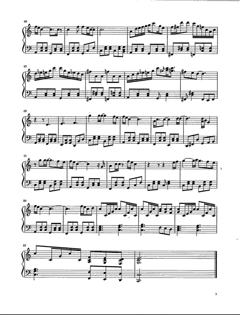 Piano Man Piano Solo - Digital Sheet Music - Key of C - Late ...